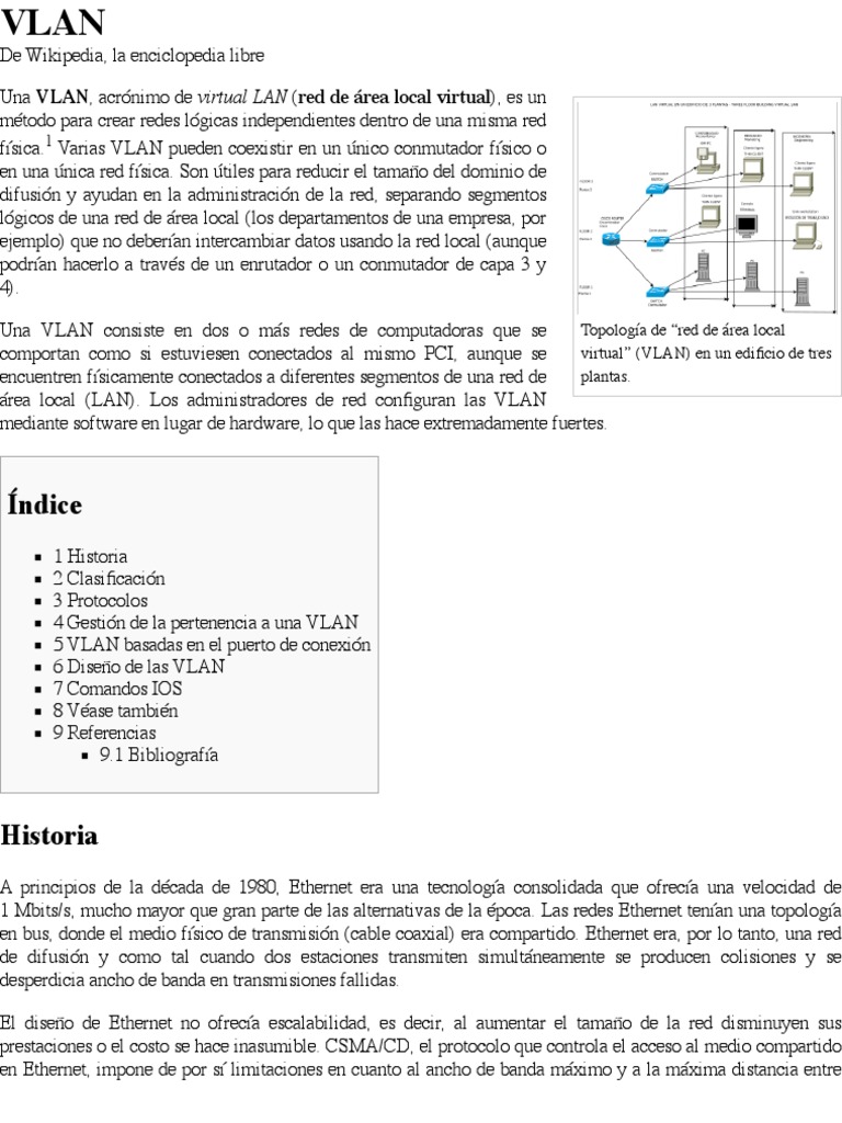 VLAN - Wikipedia, La Enciclopedia Libre | PDF | Tecnología de información y comunicaciones ...