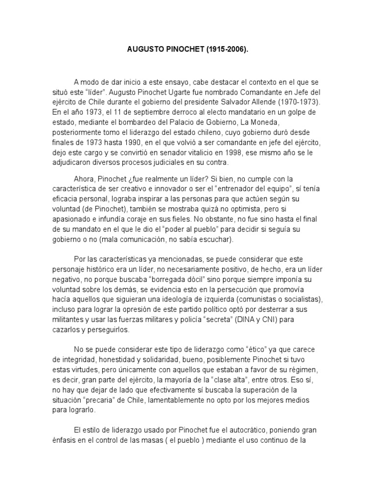 Augusto Pinochet | PDF | Augusto Pinochet | Chile