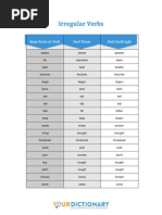 Irregular Verbs: Past and Present Tenses | PDF | Grammatical Tense ...