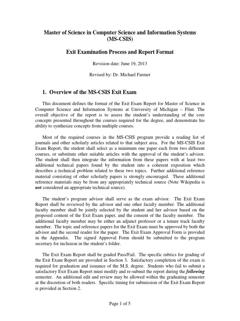 Master of Science in Computer Science and Information Systems (MS-CSIS ...