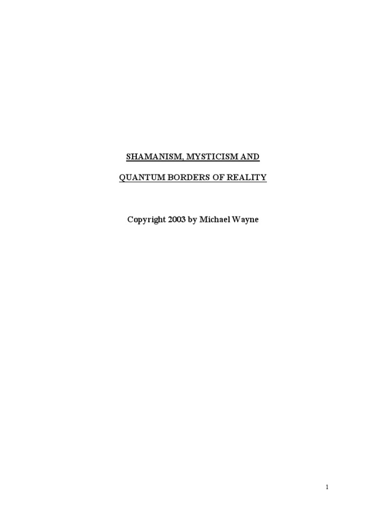 Shamanism, Mysticism and Quantum Borders of Reality 39 | PDF ...