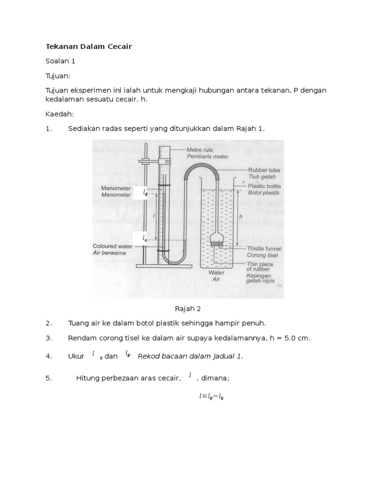 Tekanan Dalam Cecair | PDF