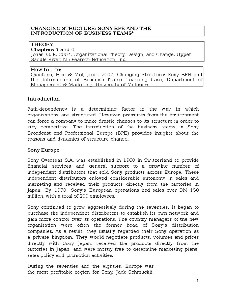 Case 4 - Sony BPE - Revised | PDF | Sony | European Union