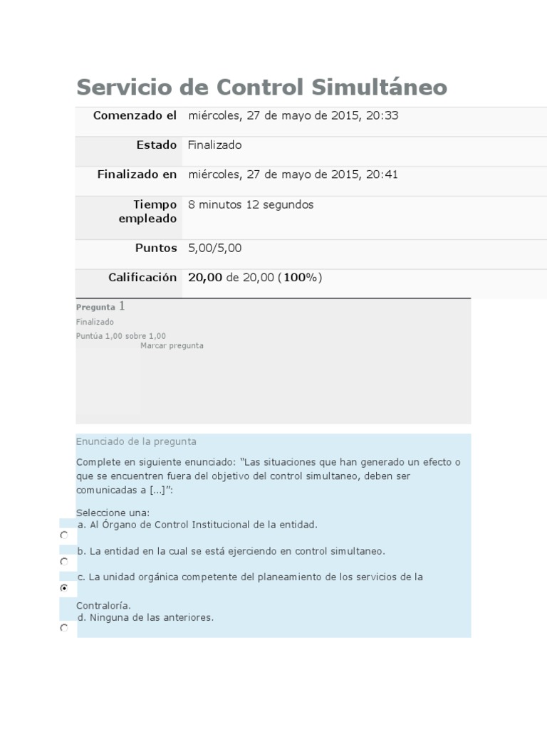 Servicio de Control Simultáneo | PDF | Planificación | Science