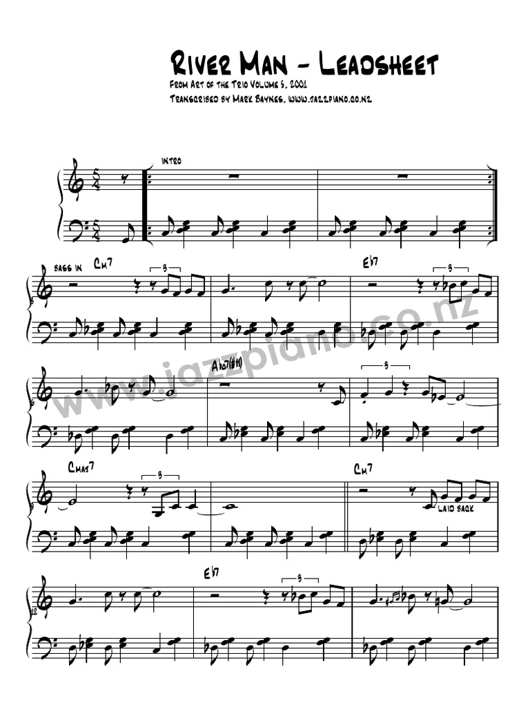 River Man (2 Hands) Leadsheet | PDF