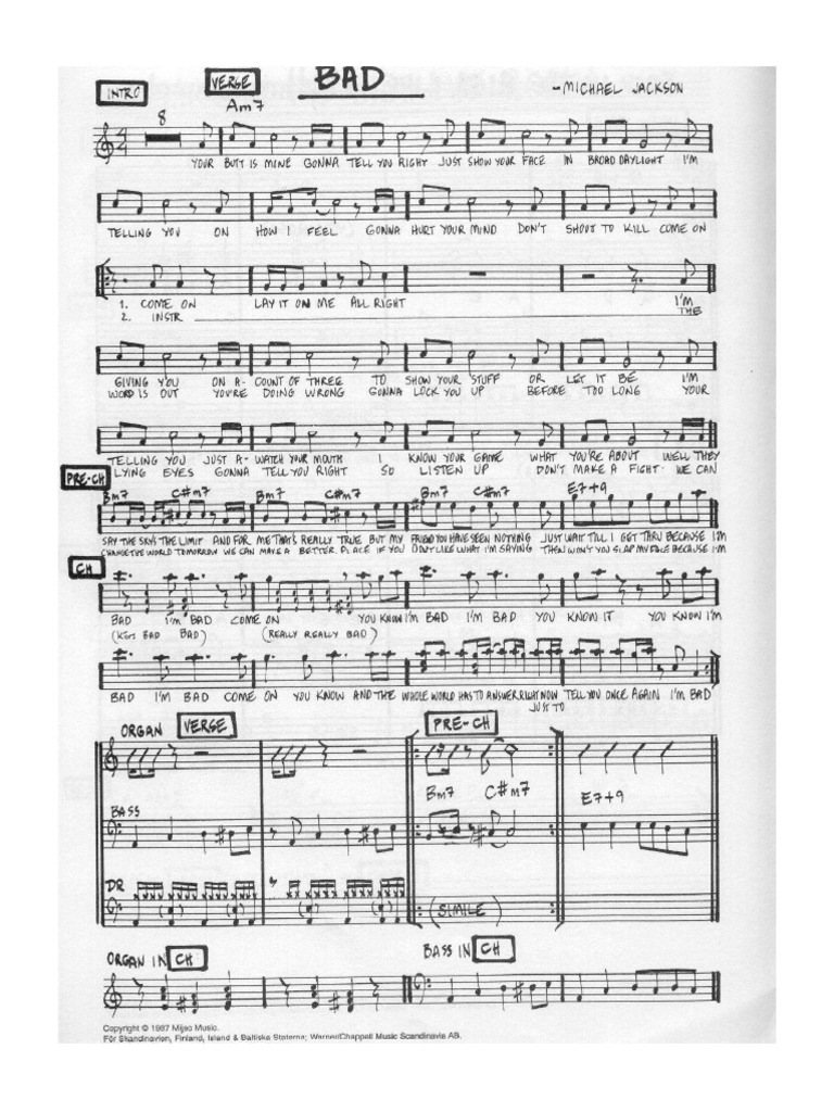 Bad (Michael Jackson) | PDF