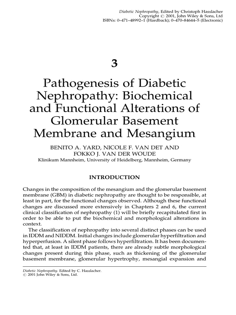 Chapter03-Pathogenesis of Diabetic Nephropathy-Biochemical A | PDF ...