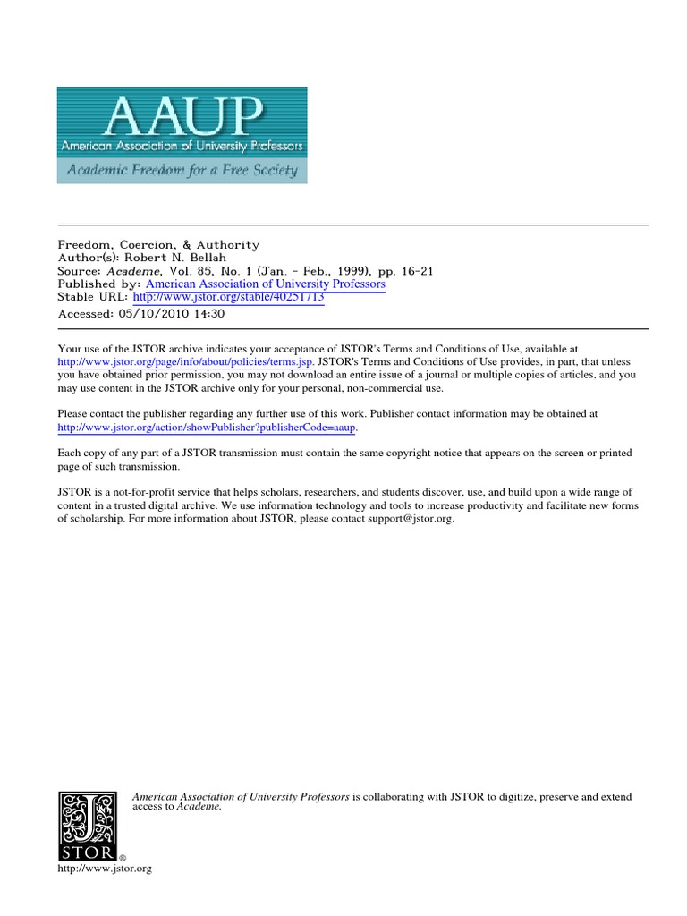 Freedom, Coercion, & Authority (1999) | PDF | Liberalism | Sociology