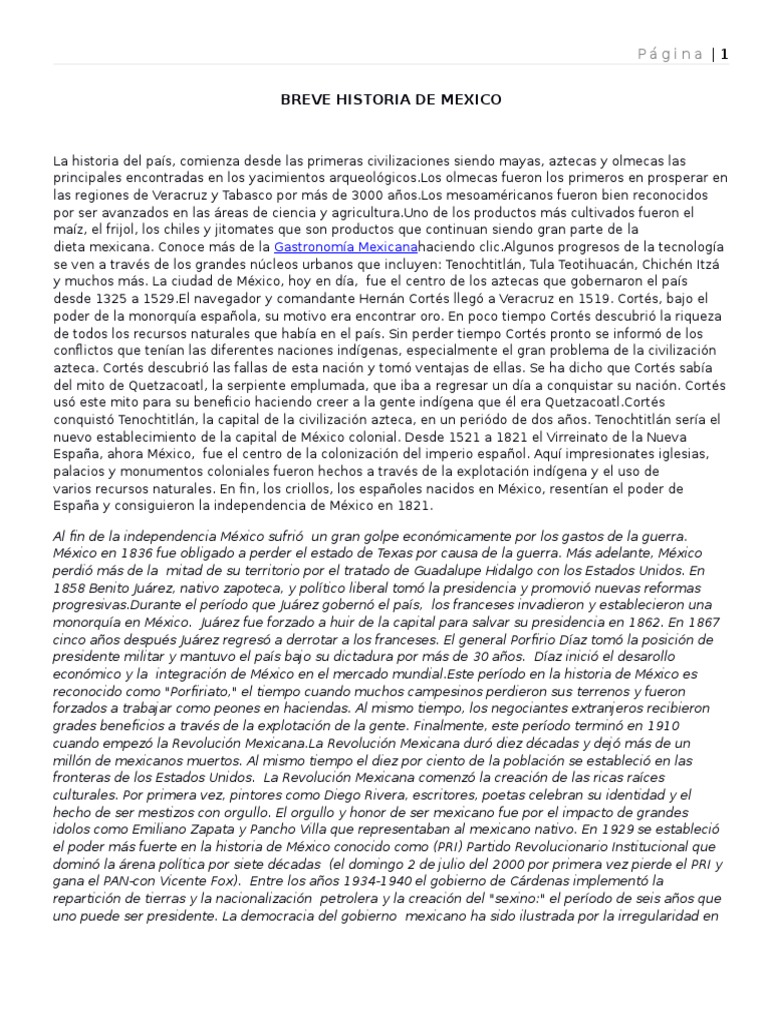 Historia de México: Civilizaciones y Revolución | PDF | revolución ...