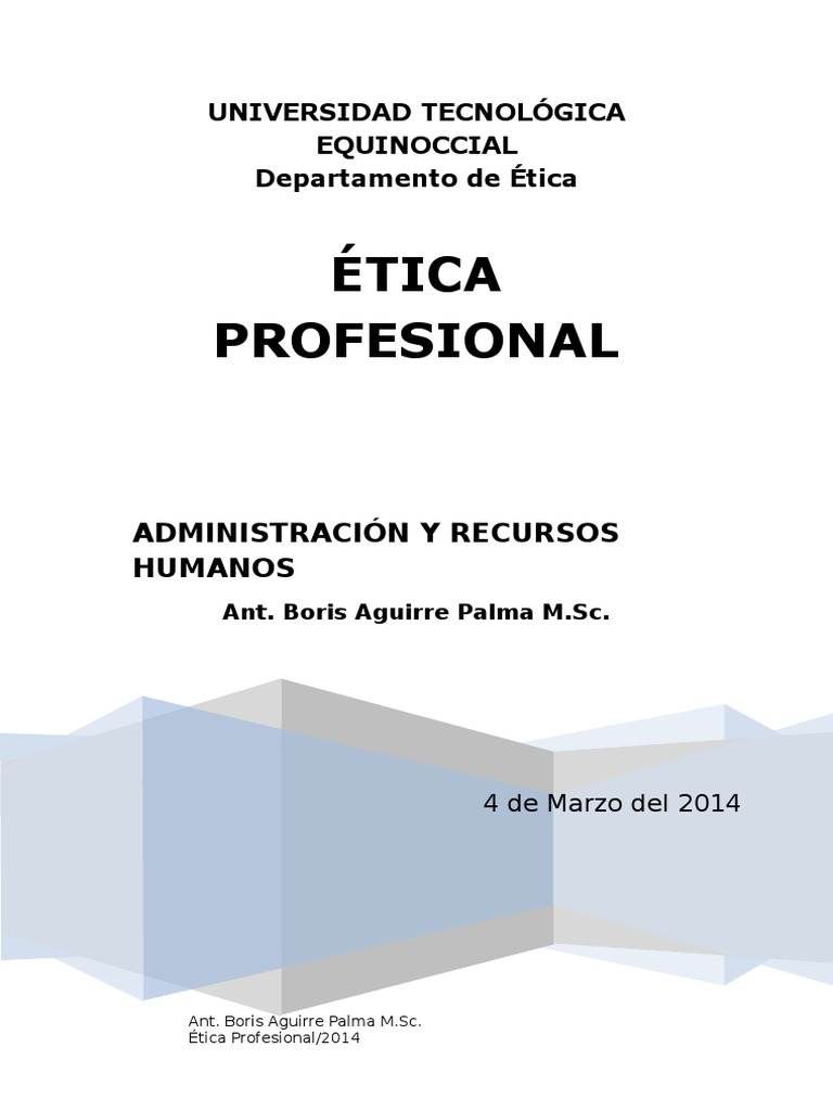 Modulo de Etica Profesional | PDF | Moralidad | Comportamiento