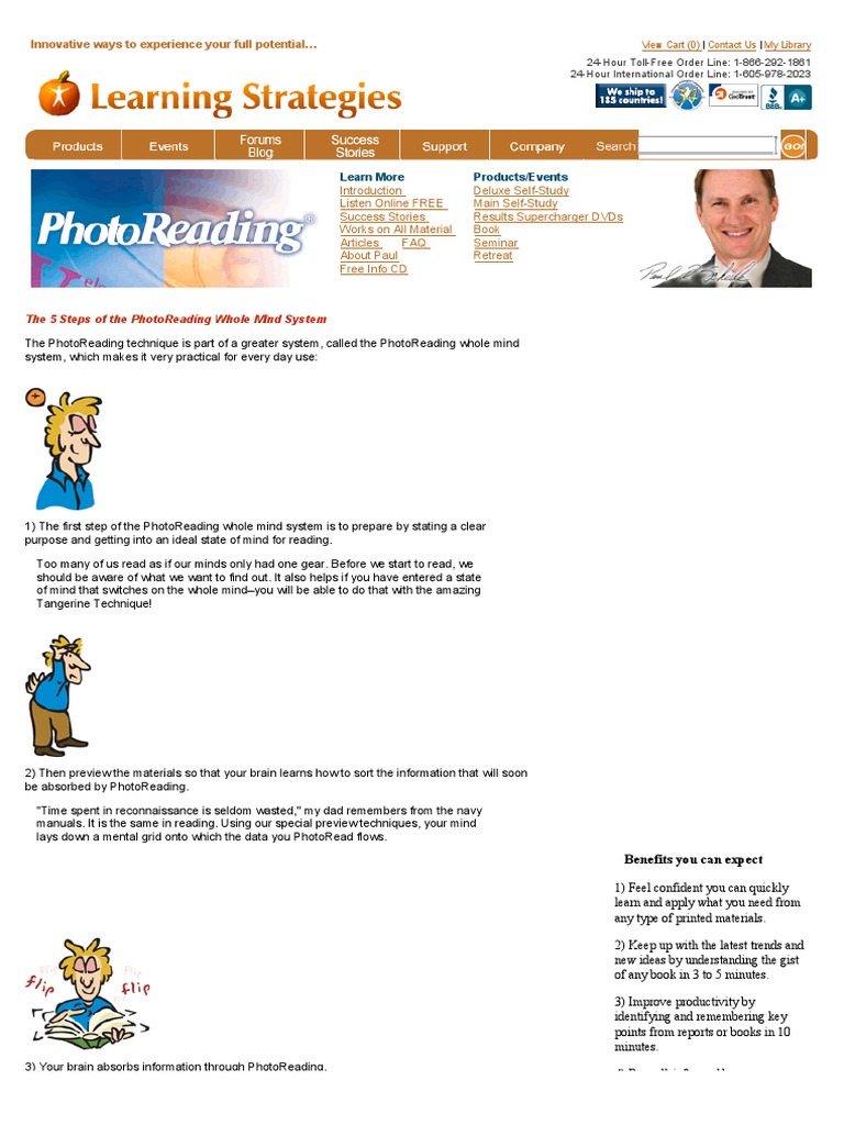 Learning Strategies - PhotoReading - Part Three | PDF | Speed Reading | Reading (Process)