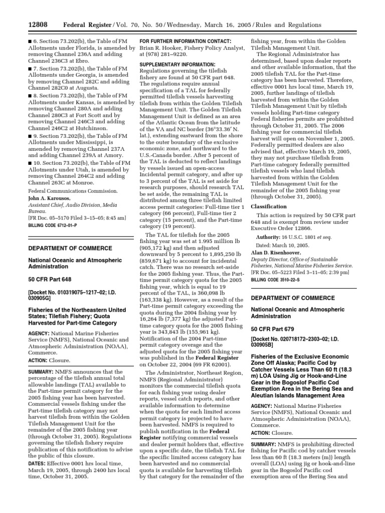 Rule: Fishery Conservation and Management: Alaska Fisheries of ...