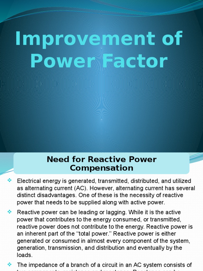 Power Factor Improvement Techniques | PDF | Ac Power | Capacitor