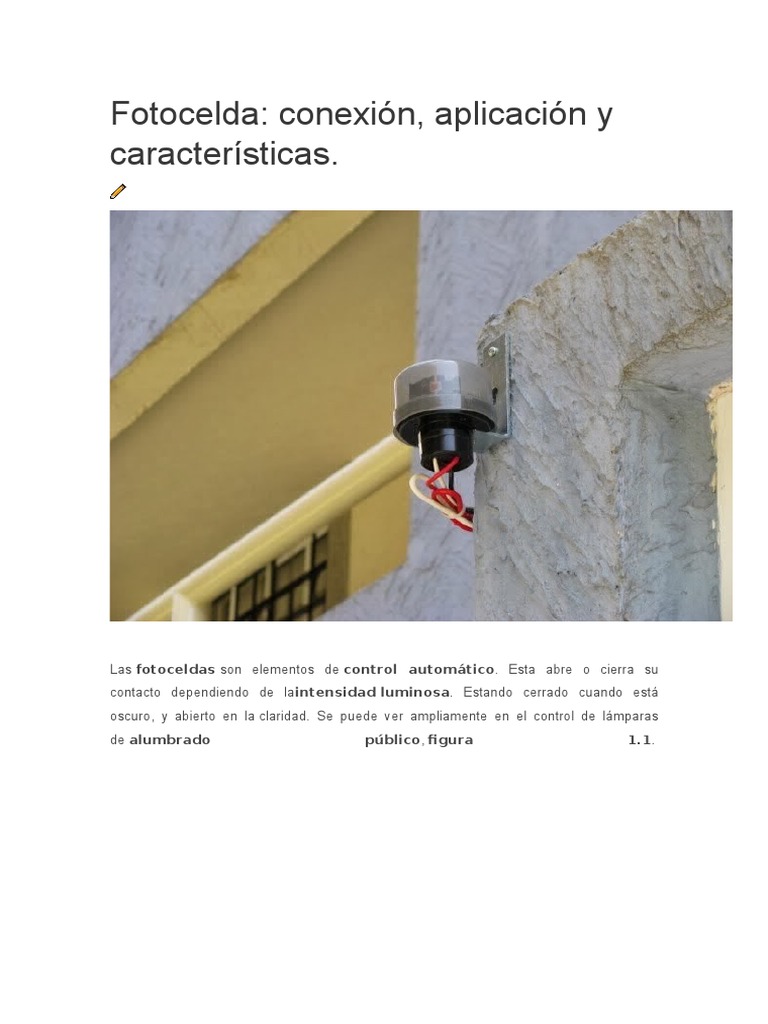 Fotoceldas: Uso y Conexión Eficiente | PDF | Relé | Corriente eléctrica