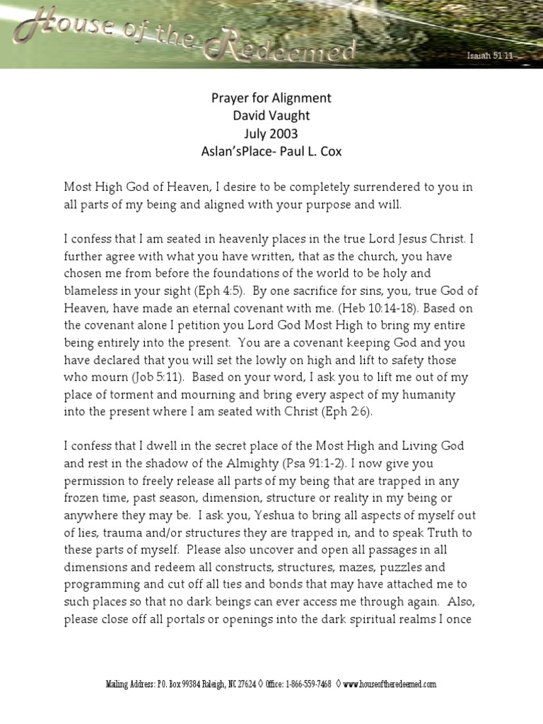 Alignment Prayer | Download Free PDF | Jesus In Islam | Anointing