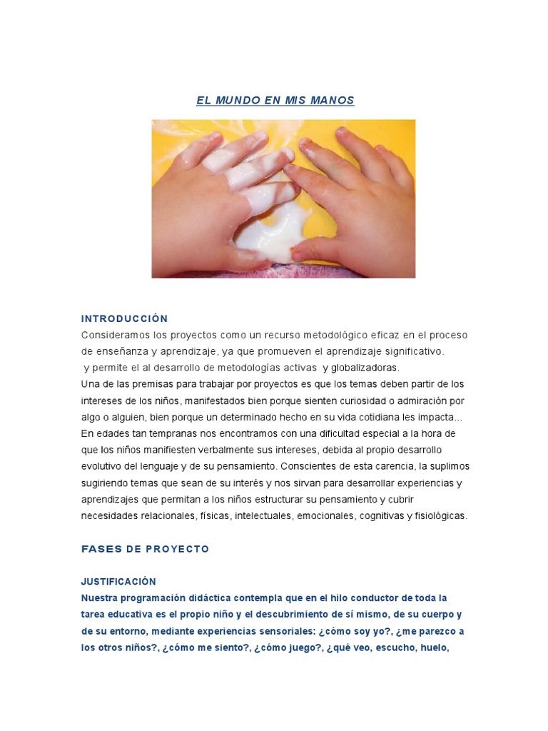 Proyecto El Mundo en Mis Manos | PDF | Adultos | Aprendizaje