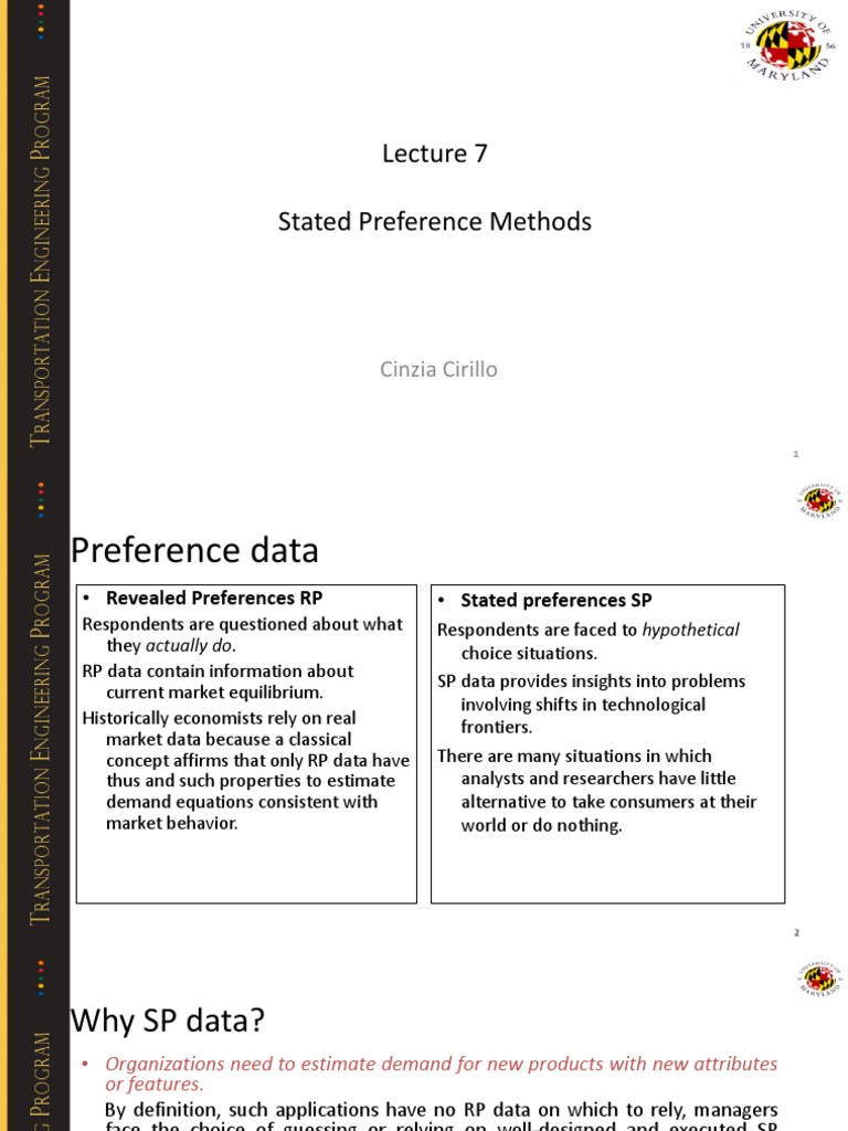 Stated Preference Methods: Cinzia Cirillo | PDF | Plug In Hybrid ...