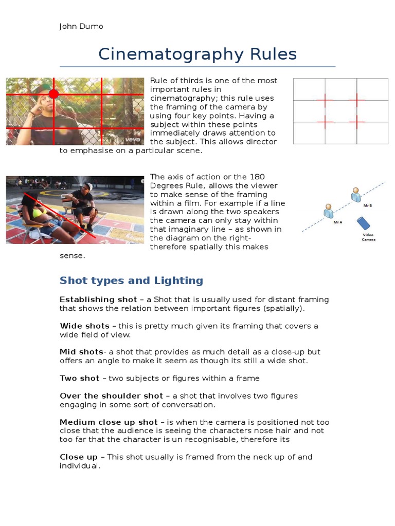 Cinematography Rules | PDF