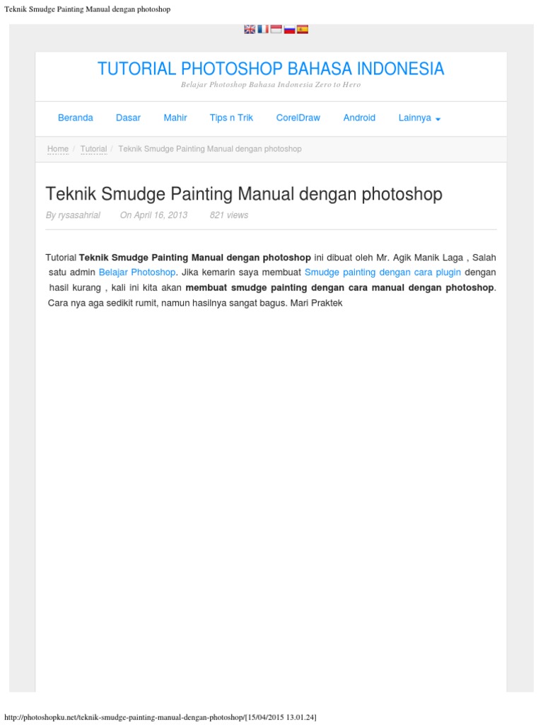 Teknik Smudge Painting Manual Dengan Photoshop | PDF