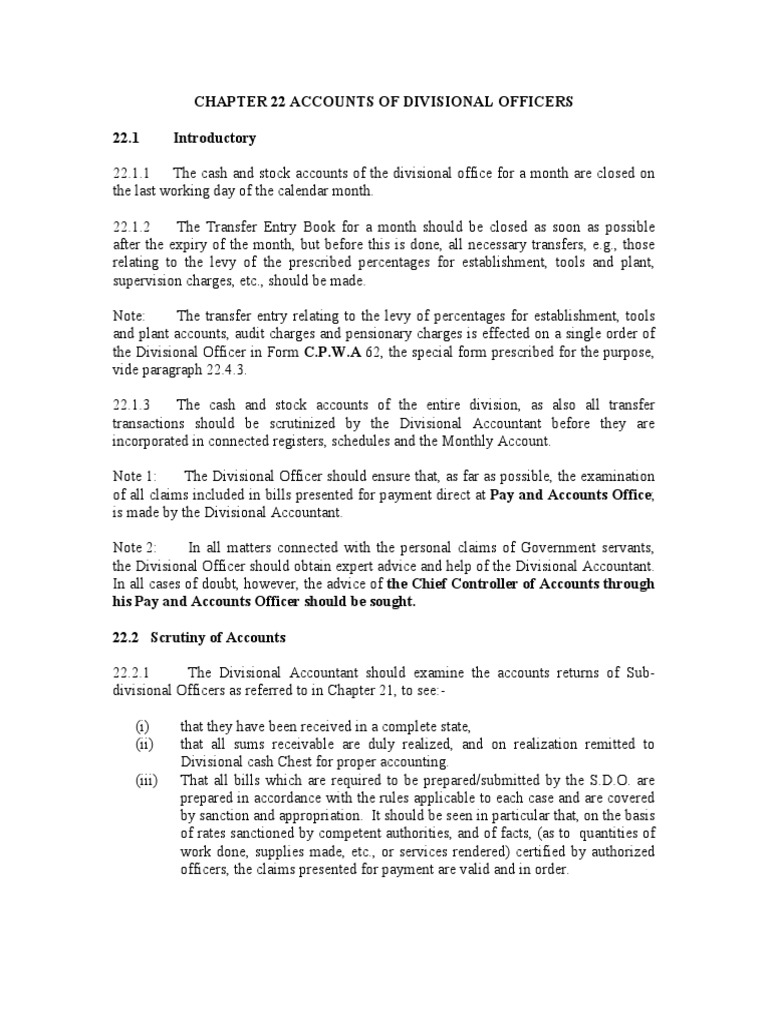CPWD Accounts for Divisional Officers | PDF | Debits And Credits | Cheque