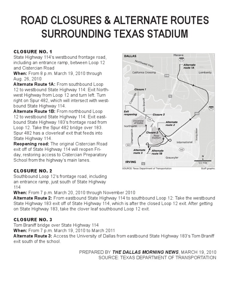 West Loop 12 Road Closures & Detours | PDF