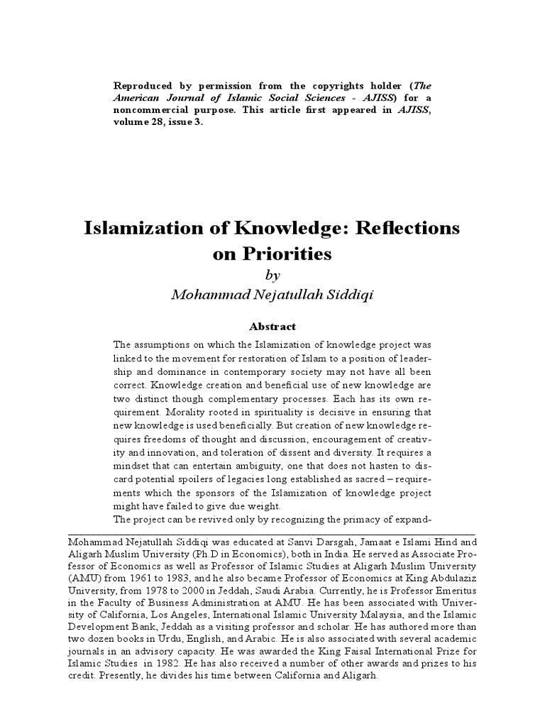 Islamization of Knowledge | Quran | Science