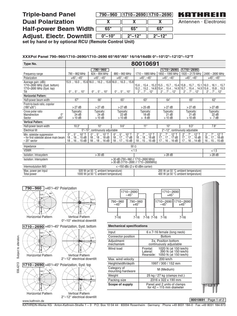 K 80010691 | PDF | Antenna (Radio) | Electromagnetism