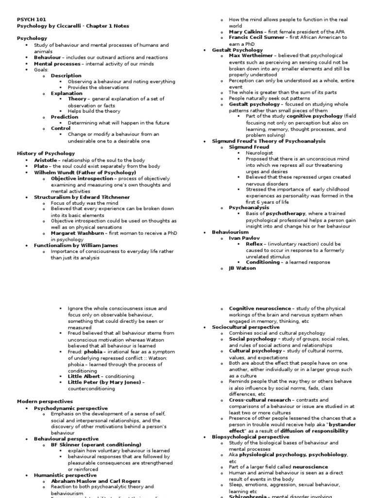 Psych by Ciccarelli Chapter 1 | PDF | Thought | Experiment