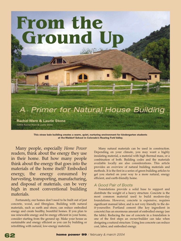 A Primer For Natural House Building | PDF | Building Materials | Plaster