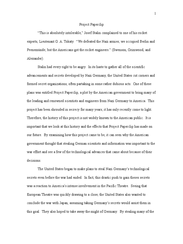 Project Paperclip | PDF | Wernher Von Braun | Apollo Program