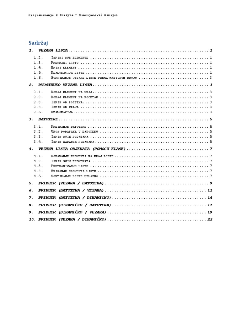 Skripta Programiranje | PDF