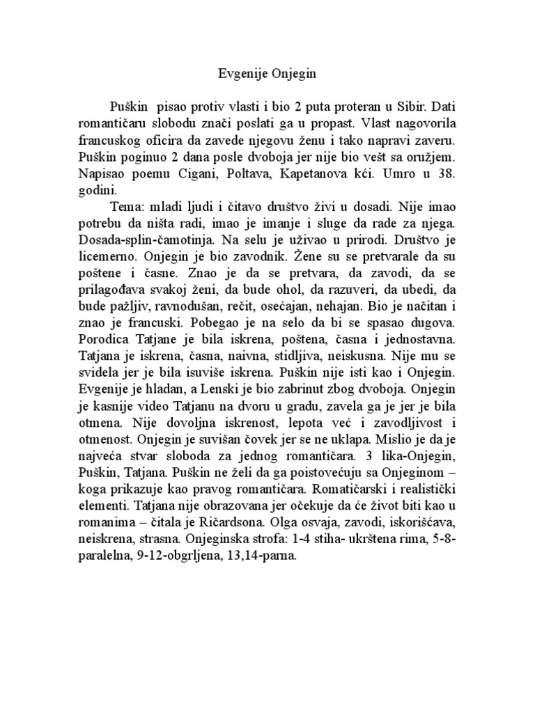 Evgenije Onjegin | PDF