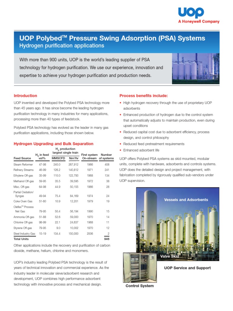 Uop Polybed Psa Overview Brochure | PDF | Adsorption | Hydrogen