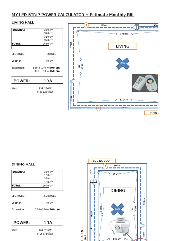 LED Strip Power & Cost Calculator | PDF | Home & Garden | Technology ...