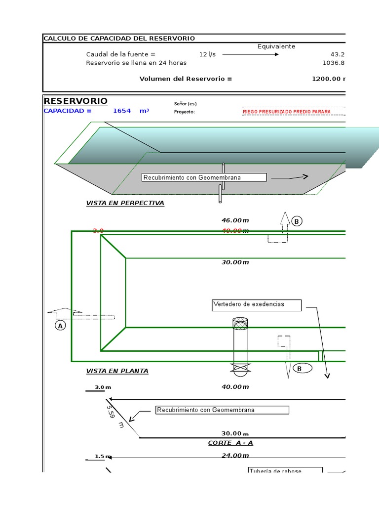 Calculo de Geomembrana para Reservorio | PDF