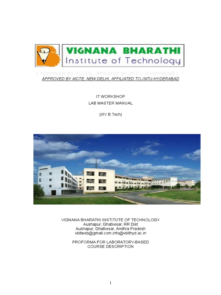 IT Workshop Lab Master Manual | PDF | Read Only Memory | Computer Data ...