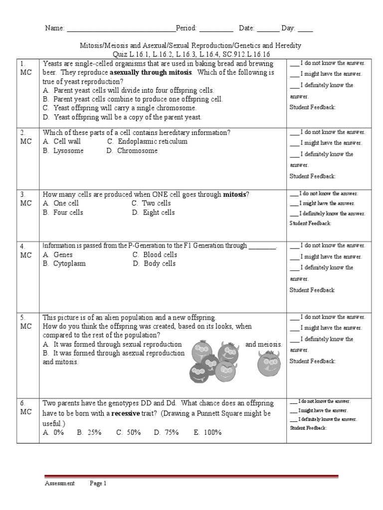 Unit 3 Reproduction and Heredity Exam | PDF | Dominance (Genetics ...