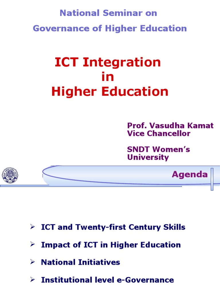 Prof. Vasudha Kamat ICT Integration in Higher Education | PDF ...