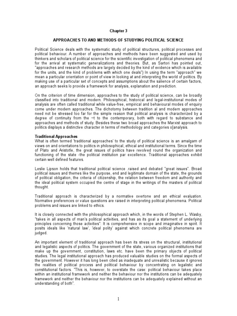 Approaches and Methods To Political Science | PDF | Political Science ...