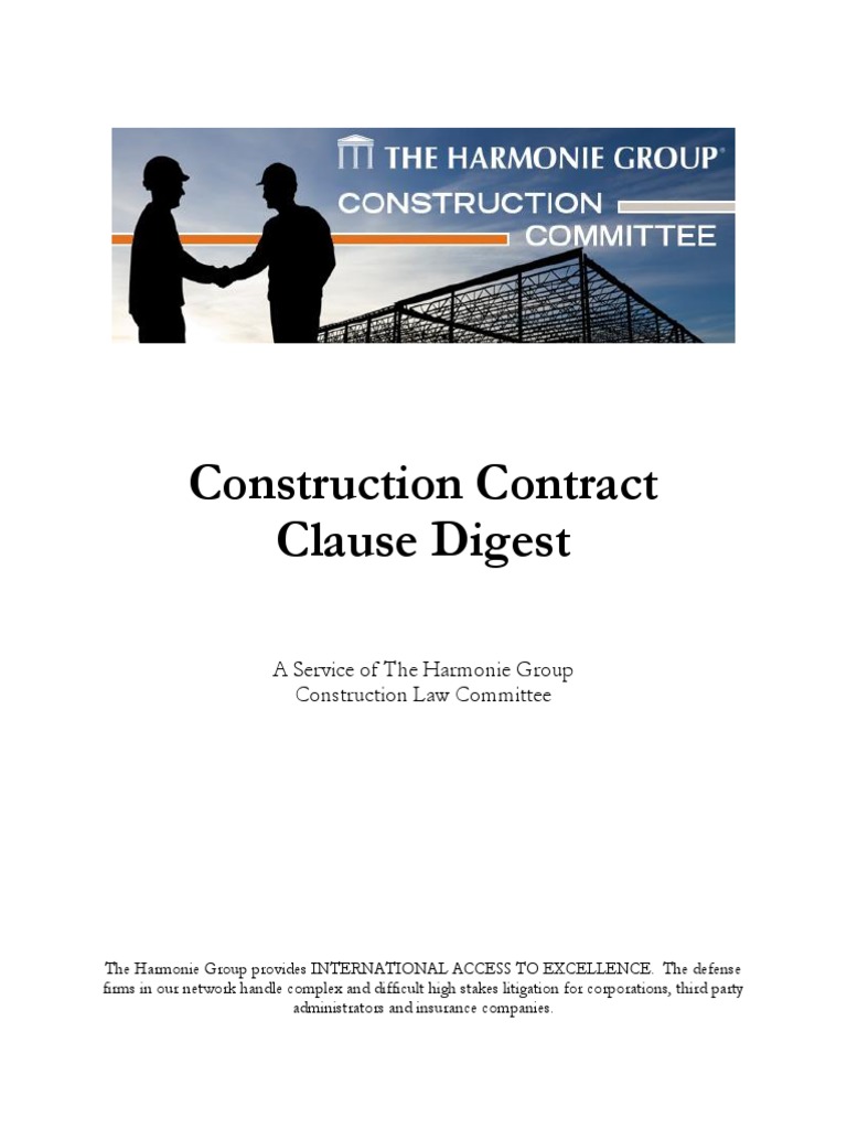 Construction Contract Clause Digest | General Contractor | Safety