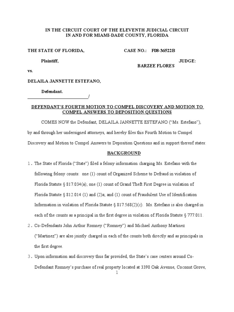 Fourth Motion To Compel Case f08-36522 | PDF | Discovery (Law ...
