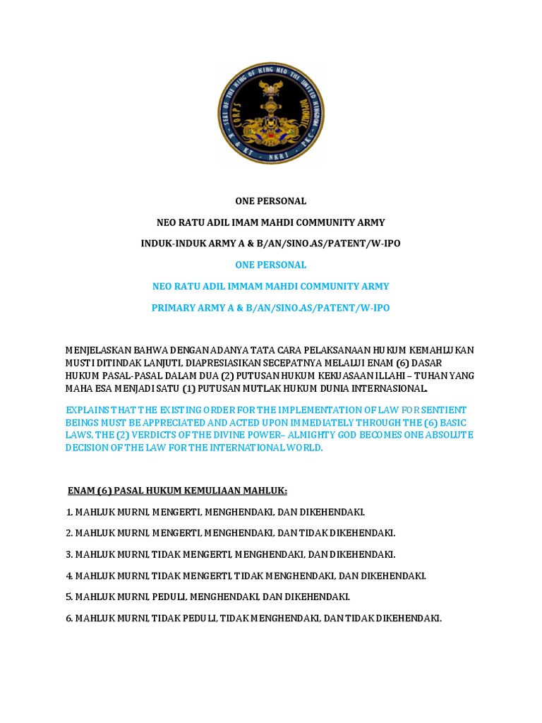 6 Laws For The Glory of Sentient Beings | PDF | The United States