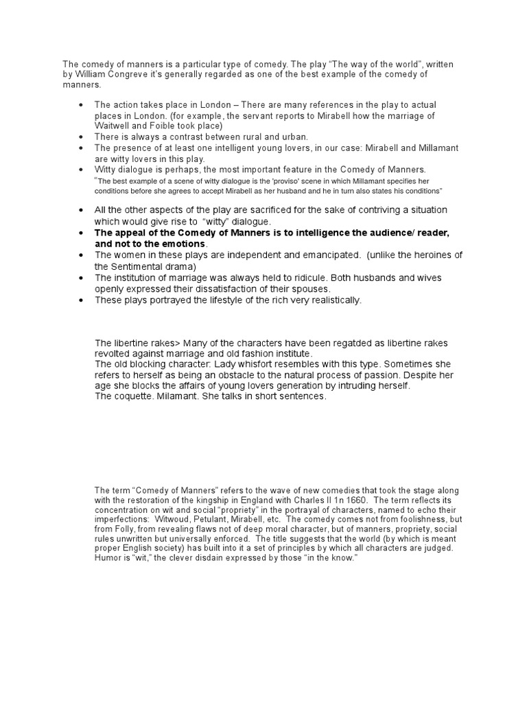 Comedy of Manners | PDF