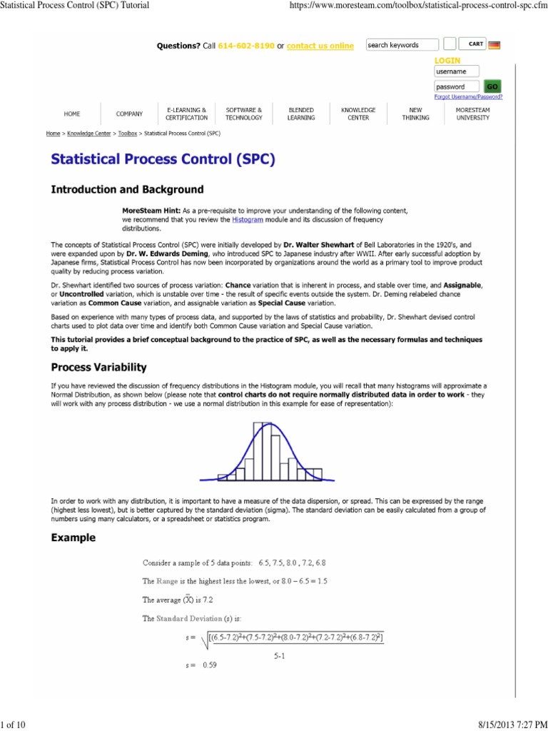 Spc Tutorial For Process Control Pdf Business Computers