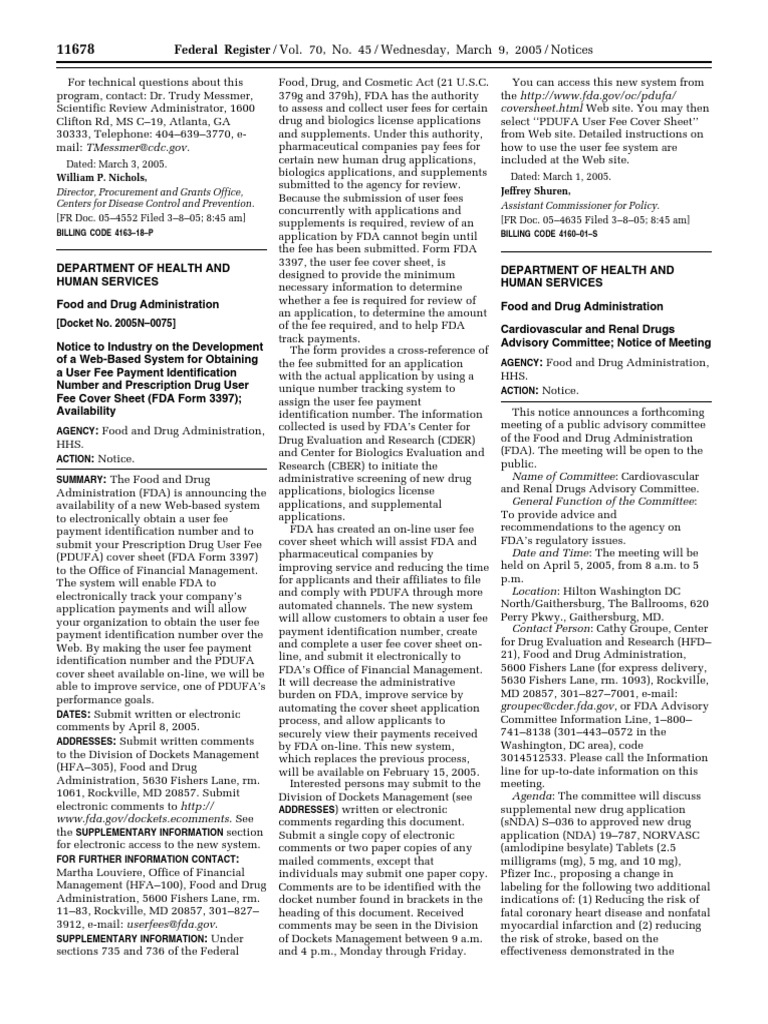 FDA Launches Online User Fee System | PDF | Food And Drug ...