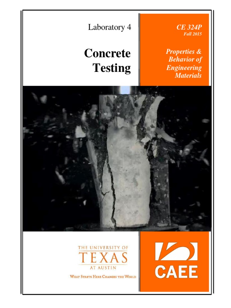 Lab 4 Manual - Concrete Testing - F15 | PDF | Strength Of Materials ...