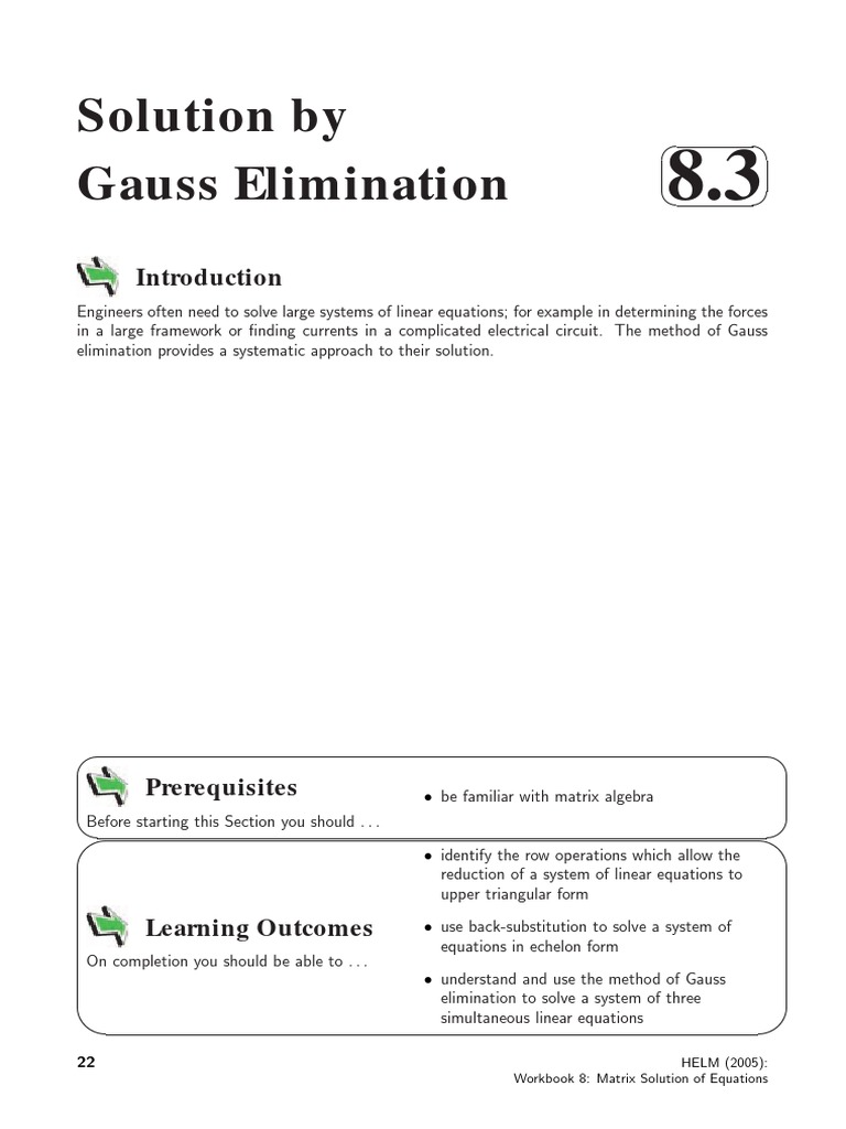 Gauss Elimination in Numerical Method | PDF | System Of Linear ...