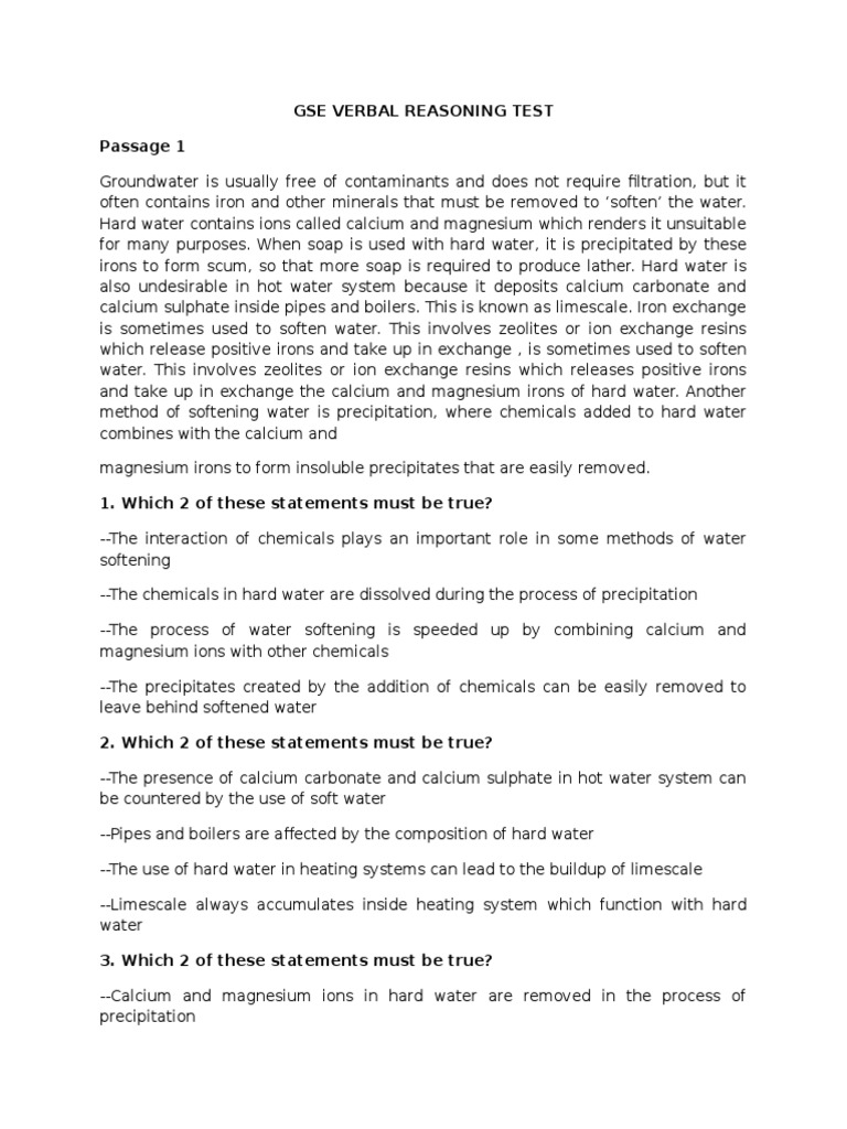Gse Verbal Reasoning Test | PDF | Divorce | Foods