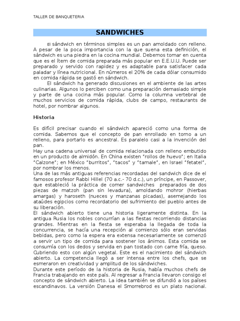 Teoría Sandwich | PDF | Panes | Relleno