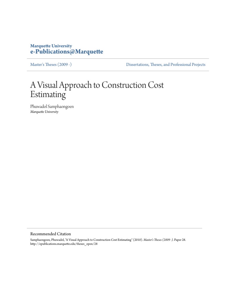 A Visual Approach To Construction Cost Estimating | PDF | Building ...